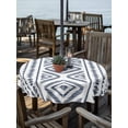 Blue Bohemian Round Outdoor Tablecloth with Umbrella Hole Vintage ...