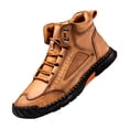 AUDeals Men's Leather Boots, Comfortable Casual Shoes with Spacious Toe ...