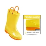BOCCA Kids Waterproof PVC Yellow Rain Boots with Chunky Handles for ...