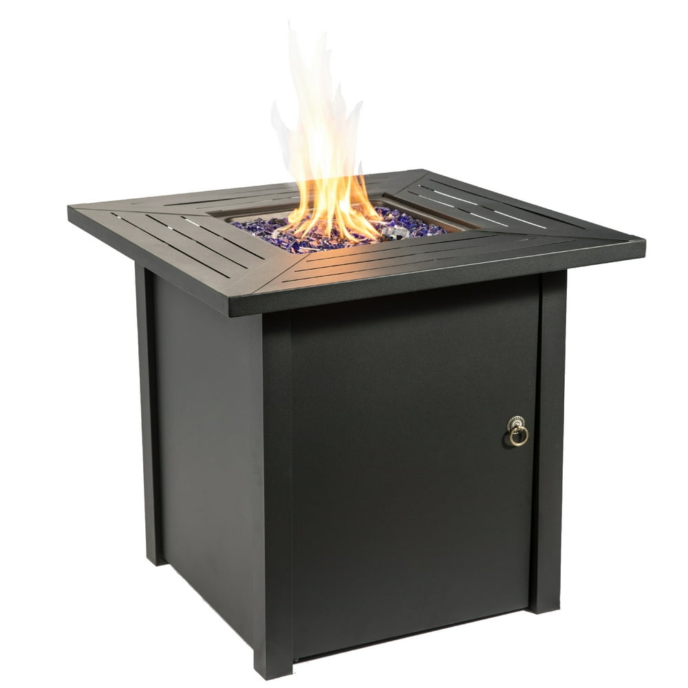 Peaktop Square Steel Propane Gas Fire Pit. 30" H - Walmart.com ...