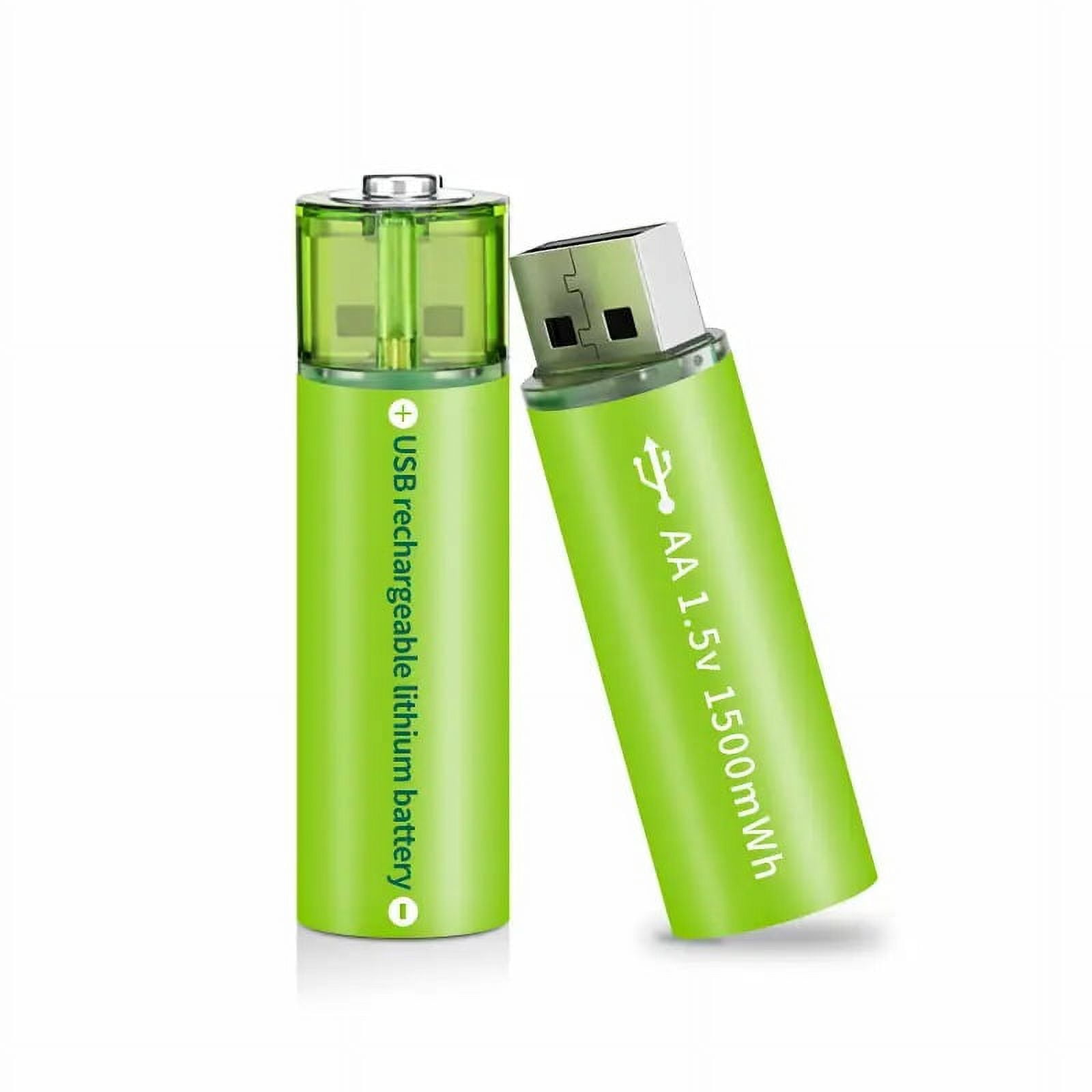 Pack De 2 Pilas Aa Usb Litio Recargables 1.5V 2200Mah 1200 C | Knasta Chile