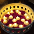 24 Pack Waterproof Flameless Floating Tealights with Dried Rose Petals ...