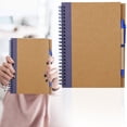 1Pc Spiral Notebook with Pen, 6"x8.3" A5 Lined Kraft Paper Twin-Wire ...