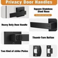 Matte Black Privacy 2 Pack Interior Door Handle Set for Bedroom and ...