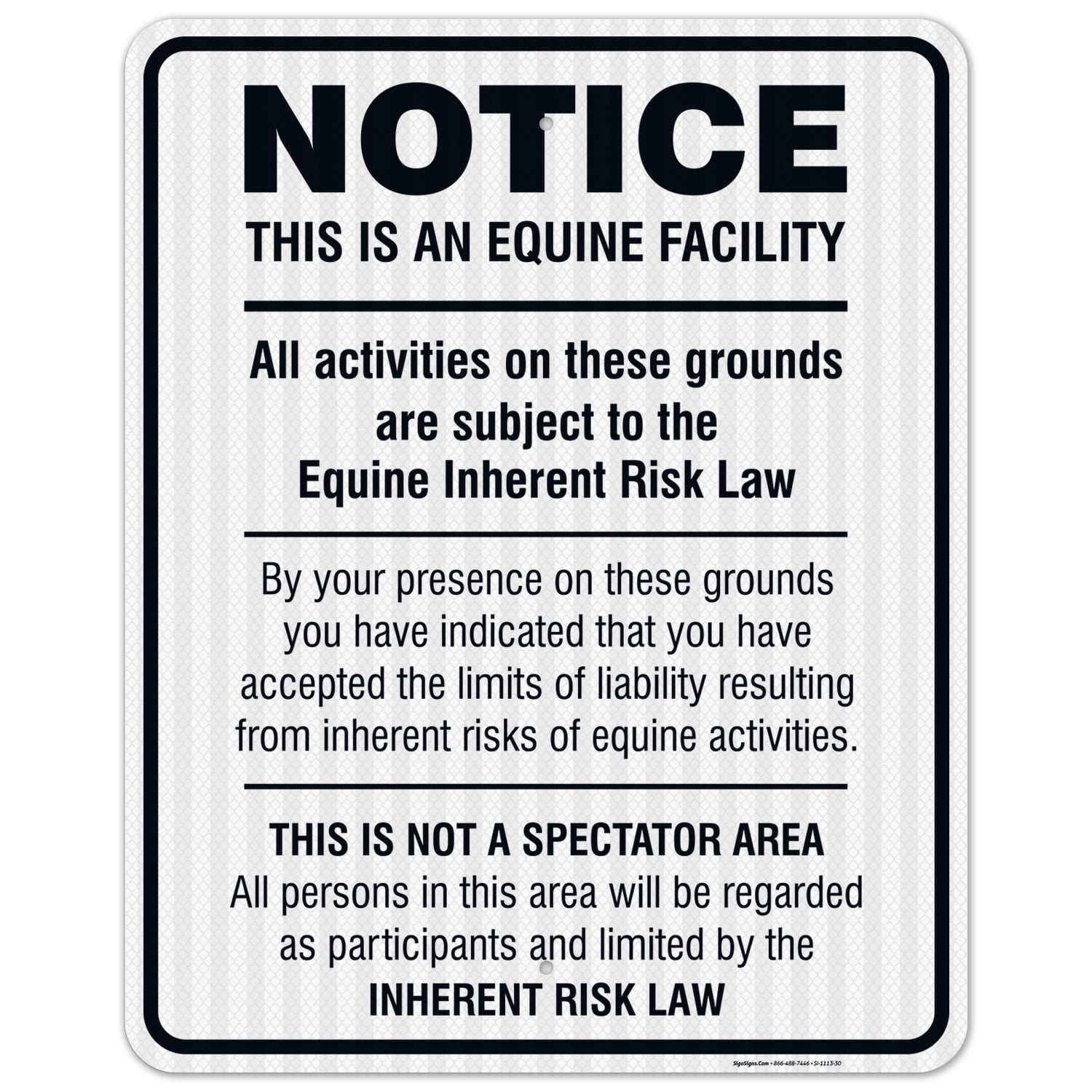 Equine Liability Sign, Statute Horse Barn Stable Farm Sign, - Walmart.com