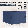 10'x10' Gazebo Curtains Outdoor Waterproof, Navy Blue Universal ...