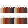 60 Pcs Leather Key Fob Kit,Rectangular PU Leather Keychain Blanks with ...