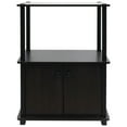 Redmon 3-Shelves Floor Shelf Self-Standing, Lower 2-Door Cabinet ...