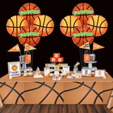 Basketball Party Decorations - 3 Pcs Basketball Tablecloths, 8 Pcs Foil ...