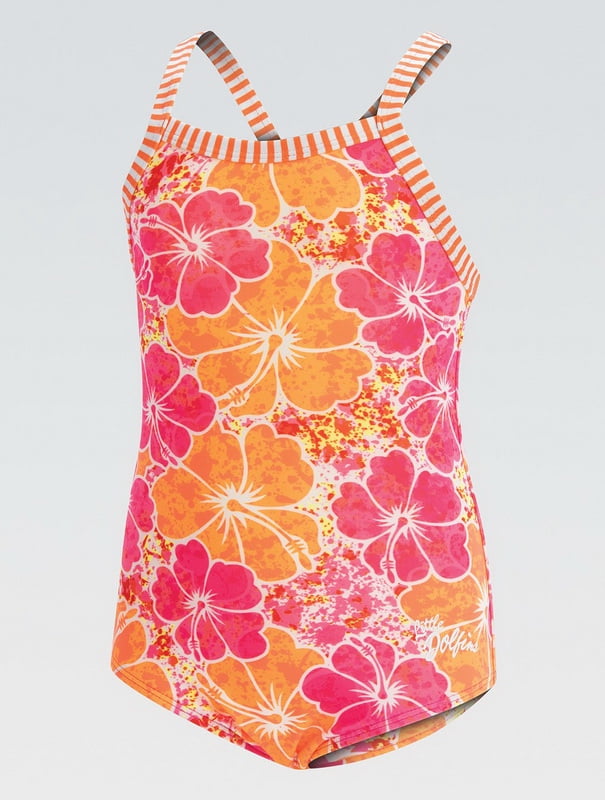 Dolfin Little Dolfin Hula Girl One-Piece Swimsuit-Orange-5 - Walmart.com