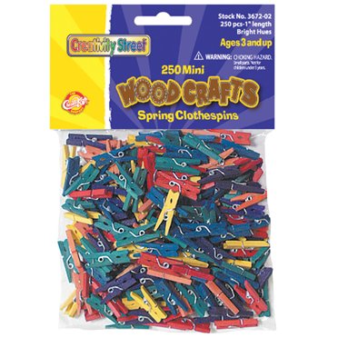 120 Pc Mini Craft Clothespins Wood 1" Small Arts Multi Color Clothes ...