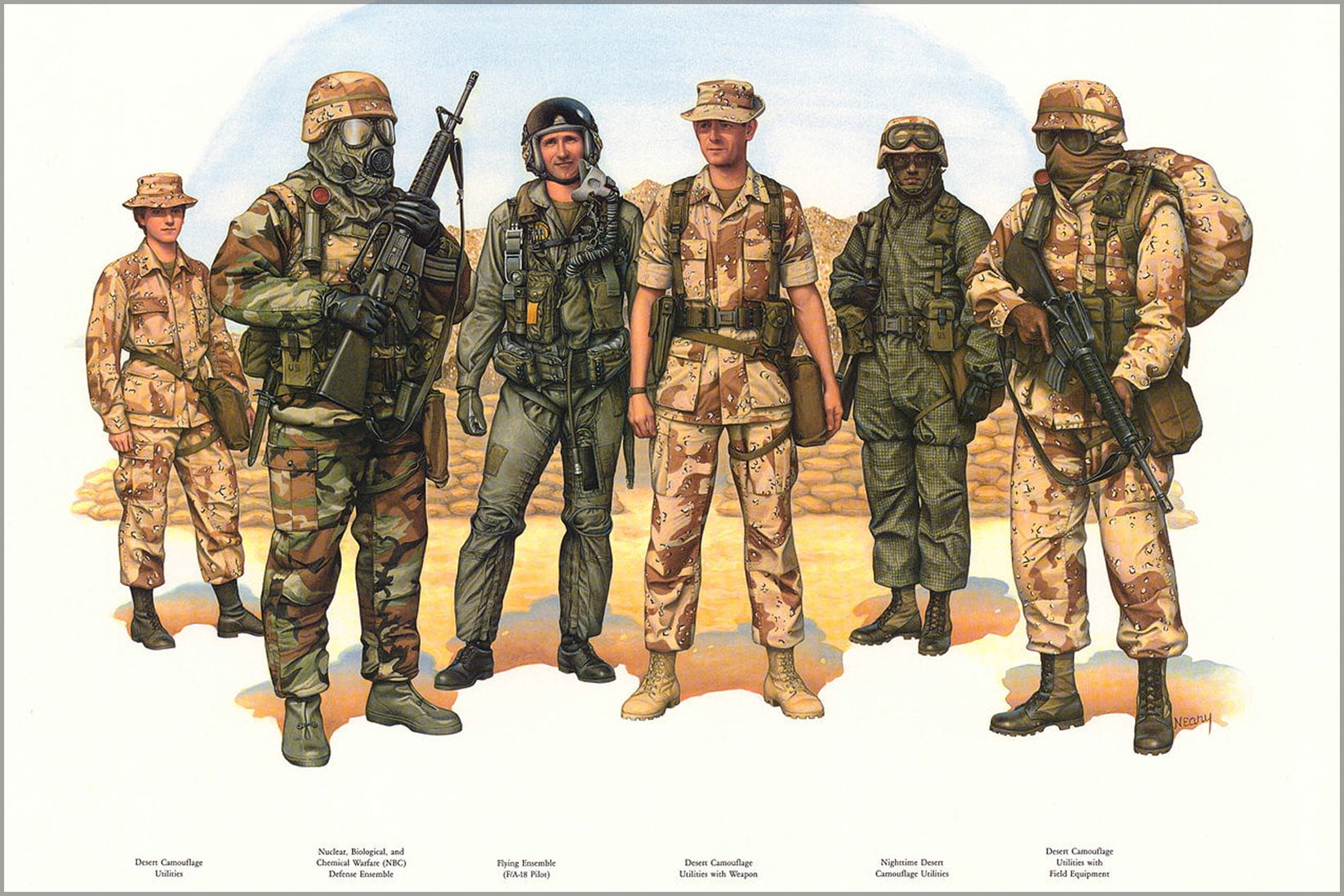 24"x36" Gallery Poster, operation Desert Storm Uniforms - Walmart.com