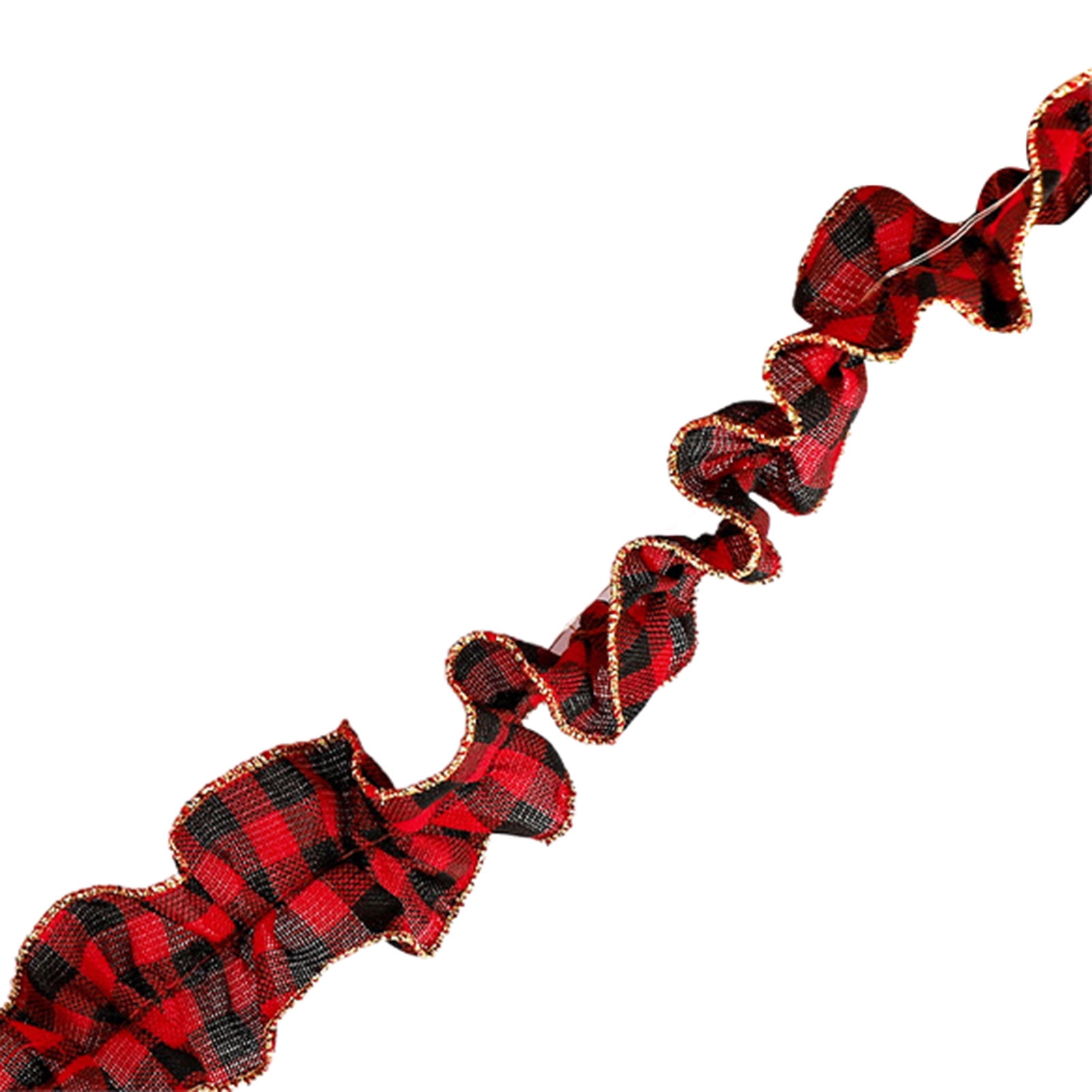 UDIYO 2.8m Decoration Ribbon with Golden Wire Wrapping Pleated Anti ...