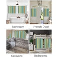 Blue Yellow Green Stripes Short Blackout Curtains 24 Inch Long,Colorful ...