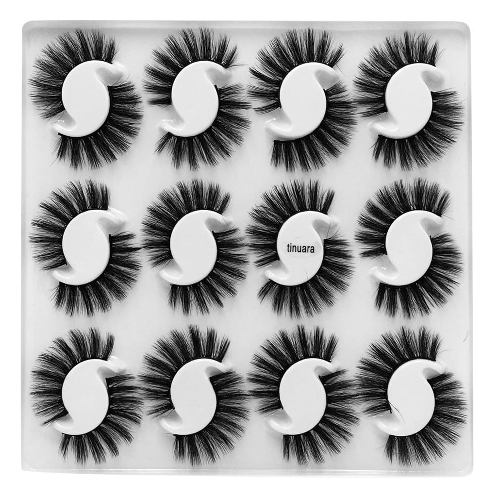 Fridja 12Pairs Natural Long Thick Black False Eyelashes g Eye Lashes ...