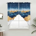 Abstract Ocean Waves Swag Curtain Valance for Window 2 Panels Gradient ...