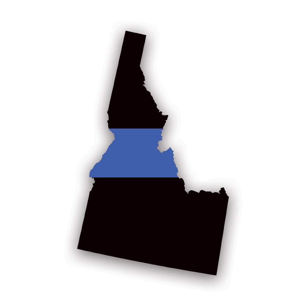 Idaho State Shaped The Thin Blue Line Sticker Decal - Self Adhesive ...