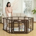 Regalo Superwide Plastic Gate & Play Yard with Door, Brown - Walmart.com