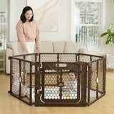 Regalo Superwide Plastic Gate & Play Yard with Door, Brown - Walmart.com