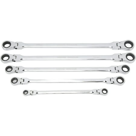 Ratcheting Wrench Set, 5 Pcs Gear Ratcheting Wrench Set Flexible Head ...