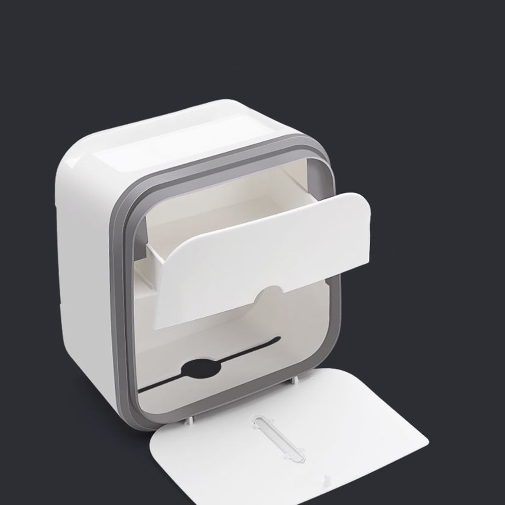 Toilet Tissue Box Paper Rack Wall-mounted Perforation Waterproof B 【85 ...
