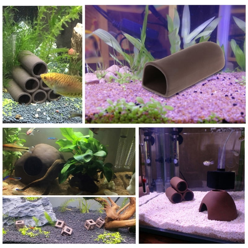 Veecome Fish Tank Cave Aquarium Shelter Ceramic Shrimp Spawn Live Hide ...