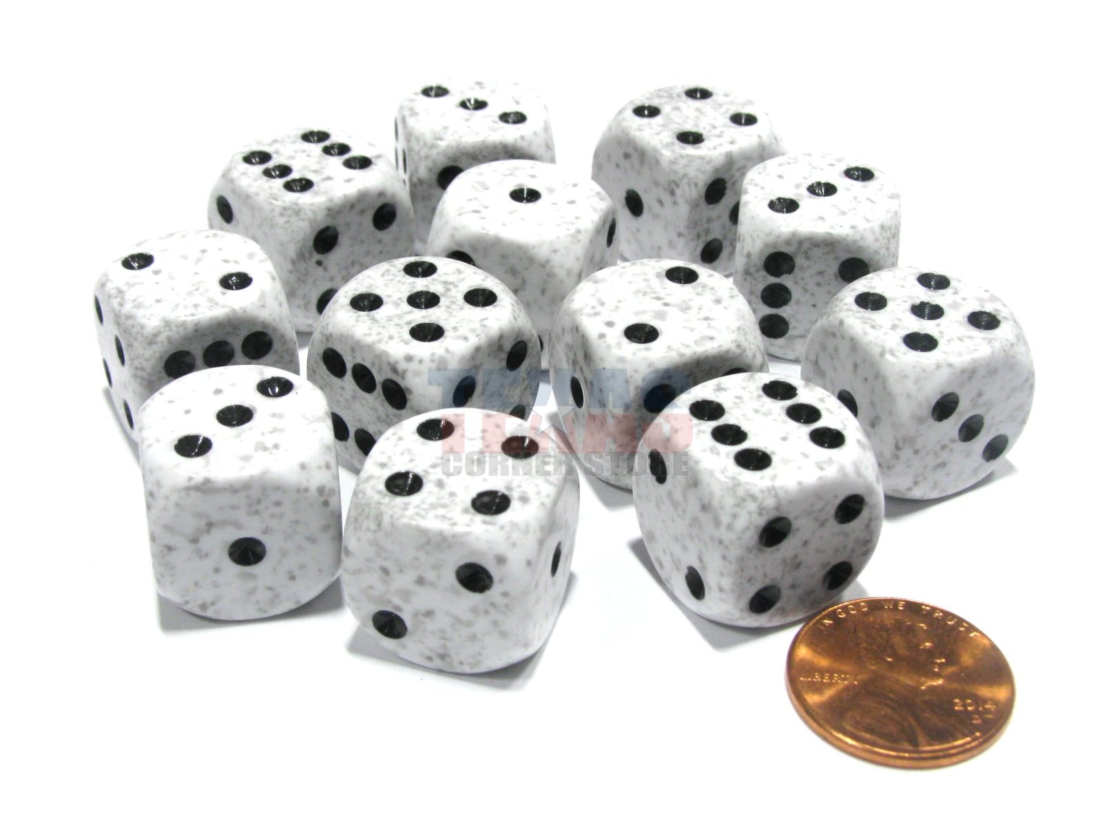 Chessex Speckled 16mm D6 Dice Block (12 Dice) - Arctic Camo #25711 ...