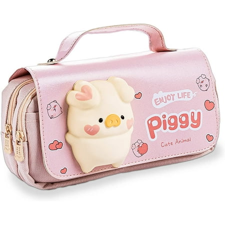 Surrme Pencil Case, Cute Yellow Duck Pencil Case with Decompression Toy ...