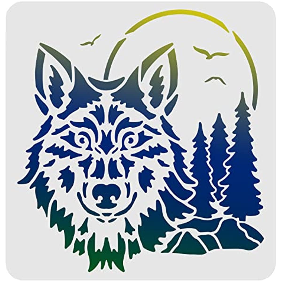 Werewolf Face Stencil