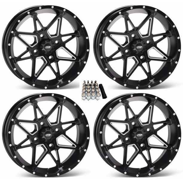 ITP Tornado UTV Wheels/Rims Milled/Black 14" Kawasaki Teryx Mule ...