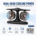 Modern Portable Dual-Head Desktop Fan, USB-C Rechargeable Jet Engine ...