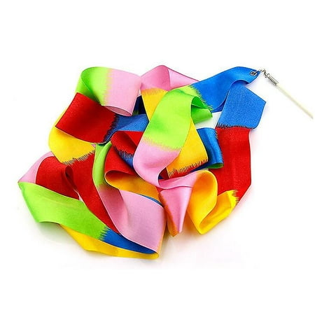 1 Piece 4m Rainbow Color Dance Ribbon Gym Rhythmic Gymnastics Art ...