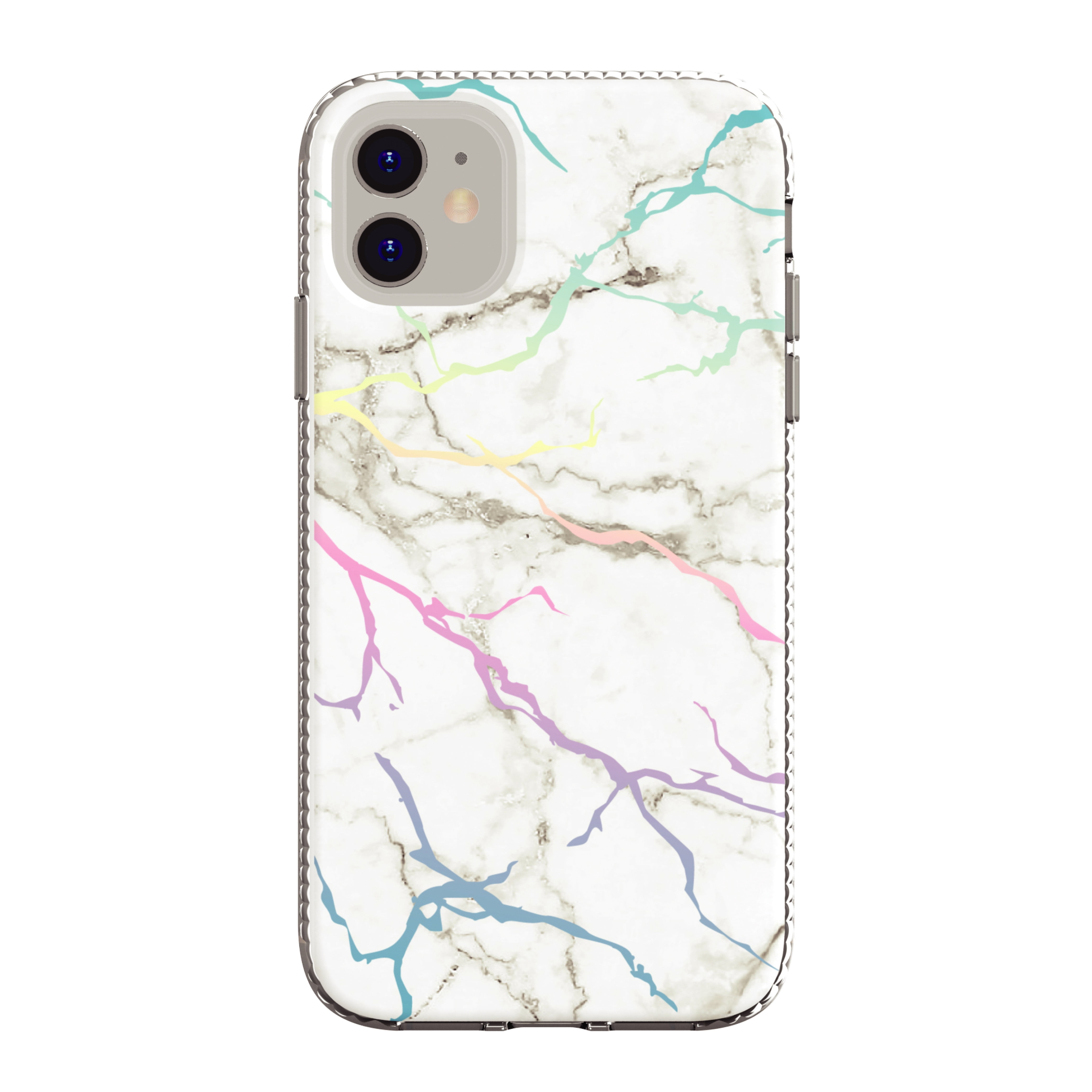 onn. White Iridescent Marble Phone Case for iPhone 11/XR - Walmart.com