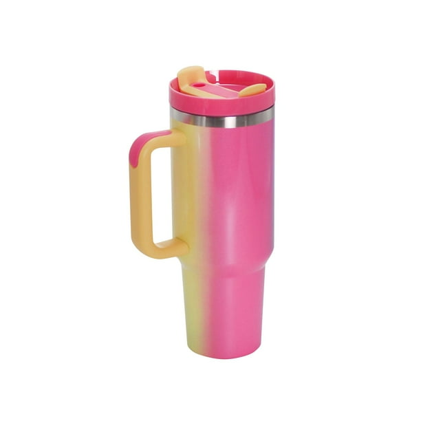 Termo Acero Inoxidable 40 OZ, Termos para Cafe, Termo con Popote Tapa y Asa, 1.2 Litros, Vasos ...
