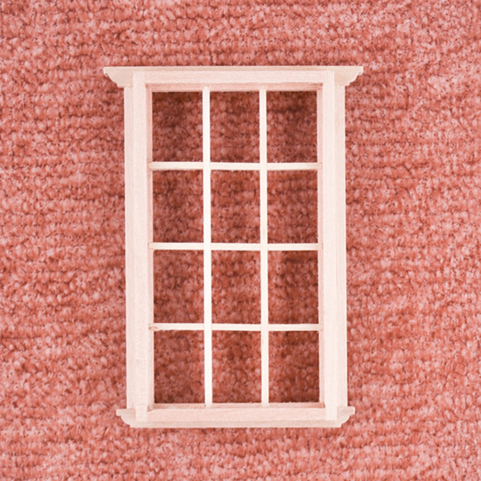Hesroicy 1/12 Wooden 12 Grids Dollhouse Miniature Window Frame Model ...