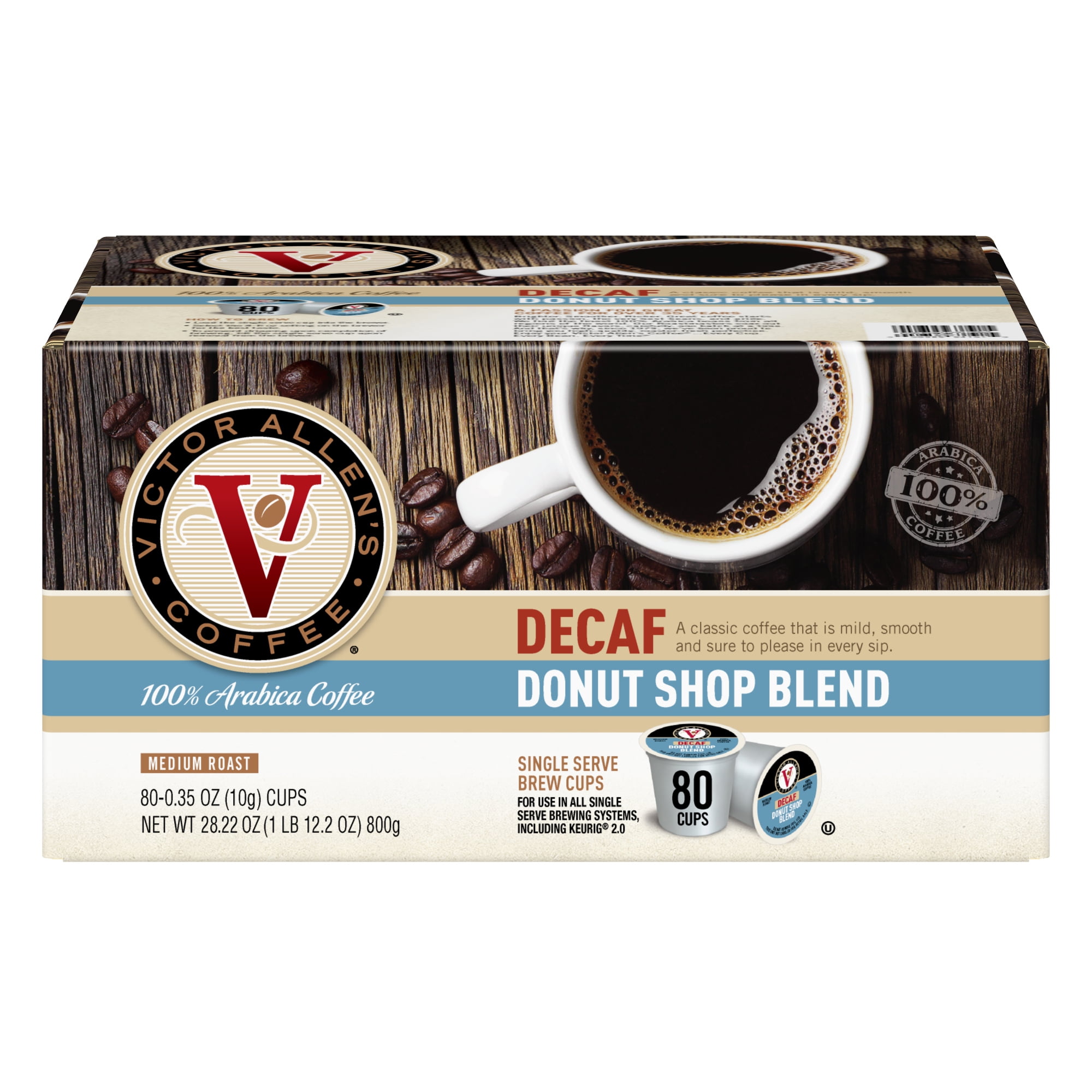 Decaf Donut Shop Blend, Medium Roast, 80 Count, Single Serve Coffee ...