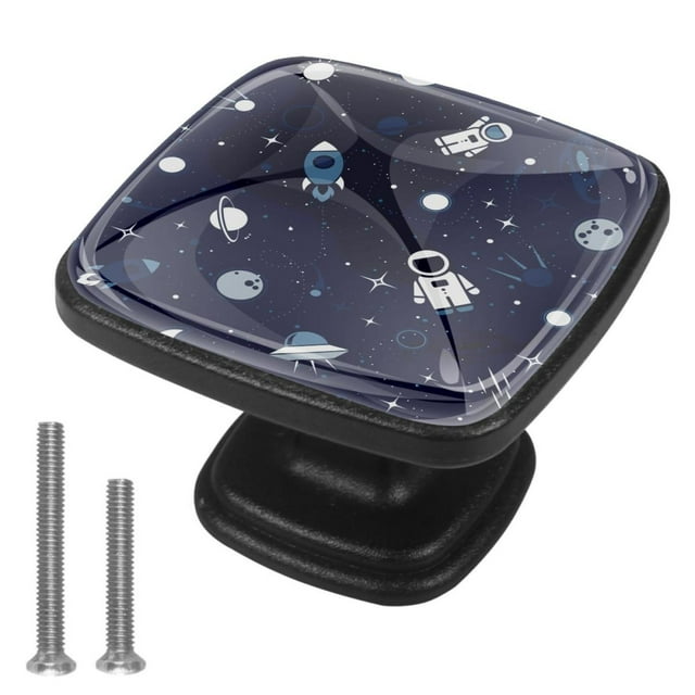 4 Pcs Cabinet Handle Drawer Pulls Spaceship Rocket Moon Knobs with Screws Square Furniture ...