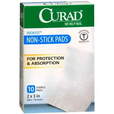 Curad Sterile Non-Stick Wound Care Pads, 3 Inches X 4 Inches, Pack of ...