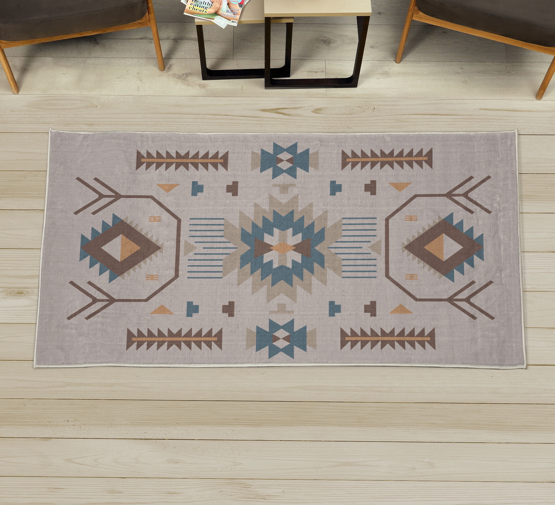 Southwestern Decorative Rug, Ethnic Illustration of a Zigzags Design ...