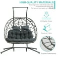 SWITTE Double Hanging Woven Egg Chair with Stand, 2 Person Black Wicker ...