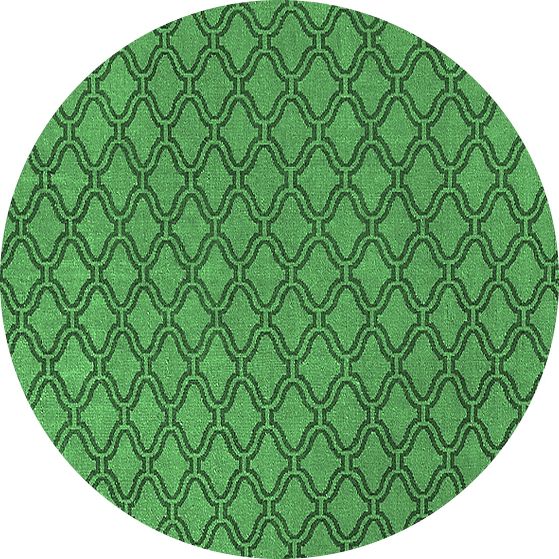 Ahgly Company Indoor Round Trellis Emerald Green Modern Area Rugs, 5 ...