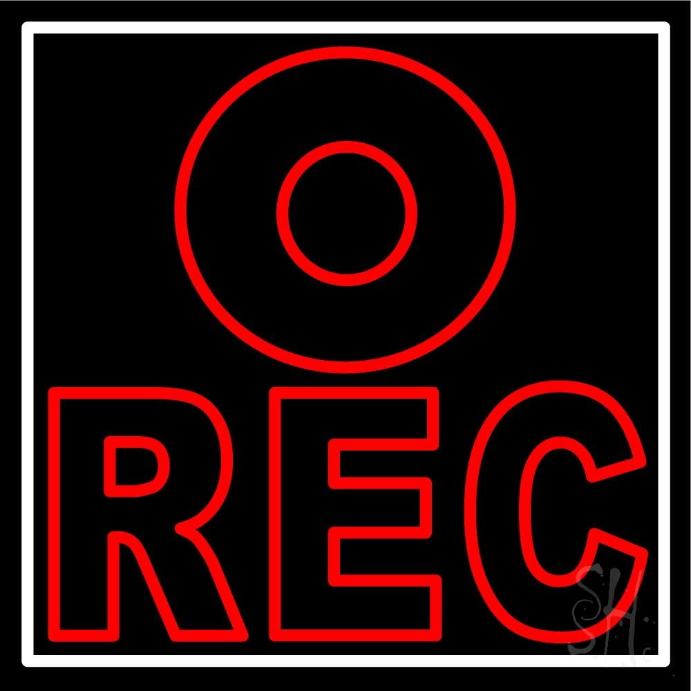 Rec LED Neon Sign 24" Tall x 24" Wide - inches Black Square Cut Acrylic ...
