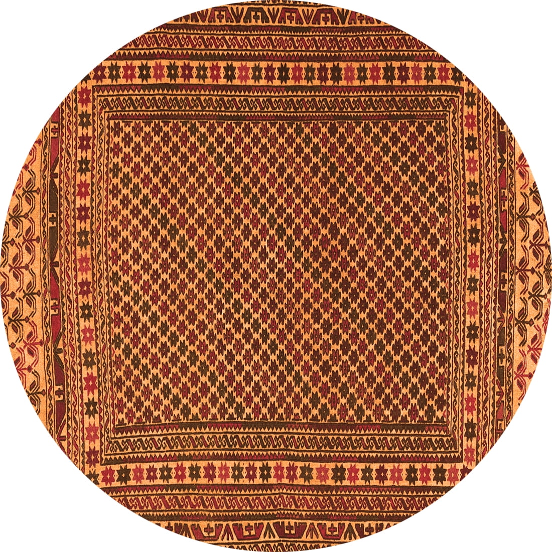 Ahgly Company Indoor Round Southwestern Orange Country Area Rugs, 5 ...
