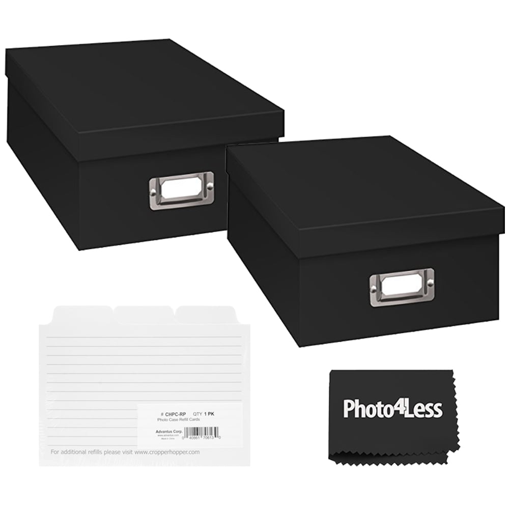 Pioneer Photo Storage Box Holds Up To 4"X7" Black + 4x6 Refill Cards ...