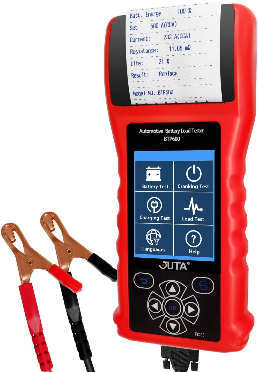 JUTA BTP600 Car Battery Load Tester Bad Cell Analyzer Auto 12V/24V 20 ...