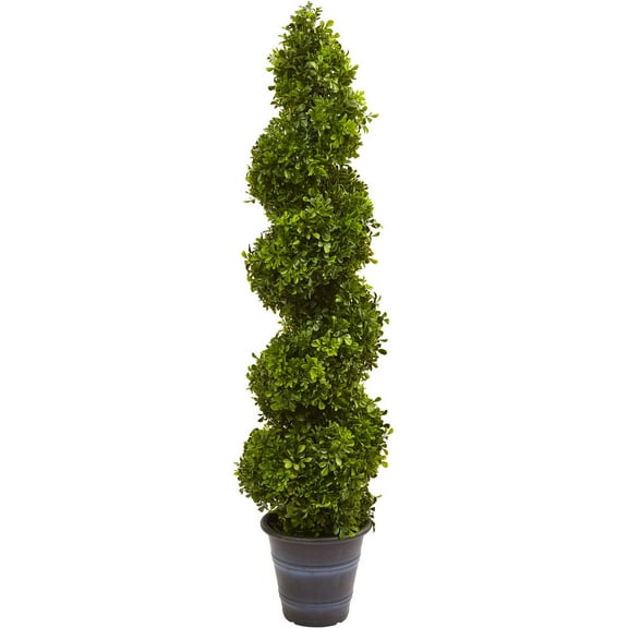Artificial Boxwood Spiral Topiary Trees, 3ft Tall (2 Pieces) Faux Plant ...