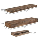 Northbeam Distressed Floating Shelf Set Hidden Storage Shelves Rustic ...