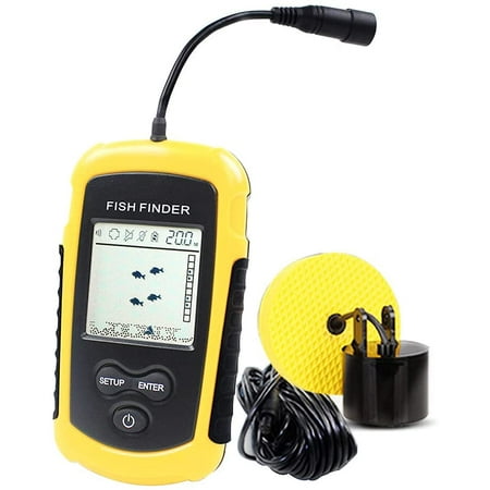 Fish Finder Depth Sounder Portable Fish Detector Wired Fish Sensor LCD ...