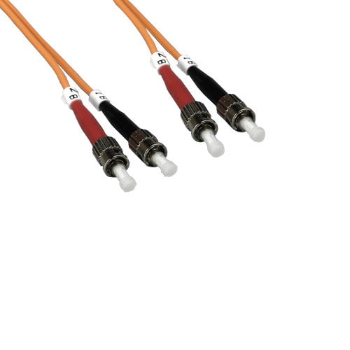 Kentek 1 Meter 1M Fiber optic cable ST to ST ST/ST OM2 multi-mode duplex 50/125 2.0mm OD ...