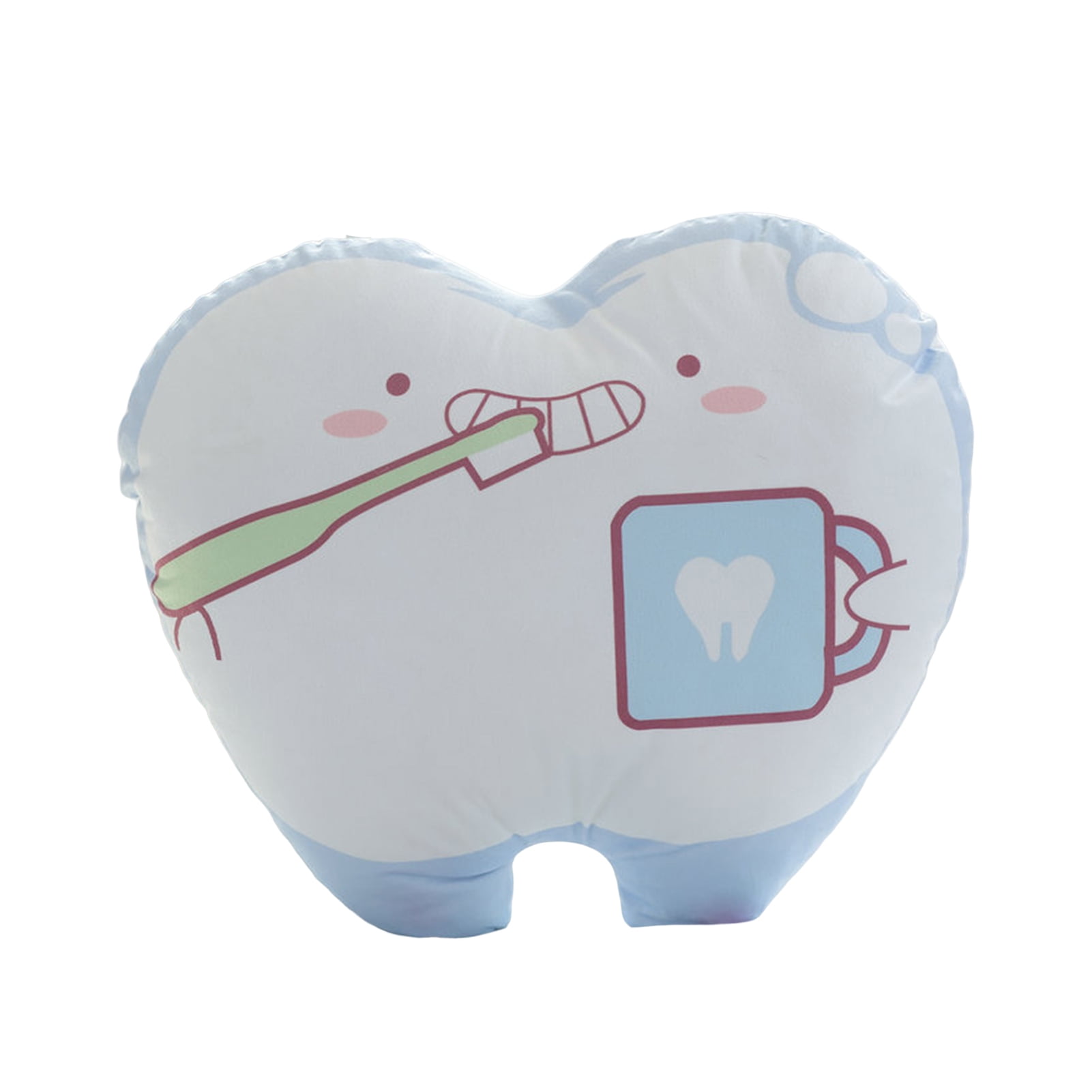 huanledash Tooth Plush Pillow Various Cute Expression Plushie Soft Back ...